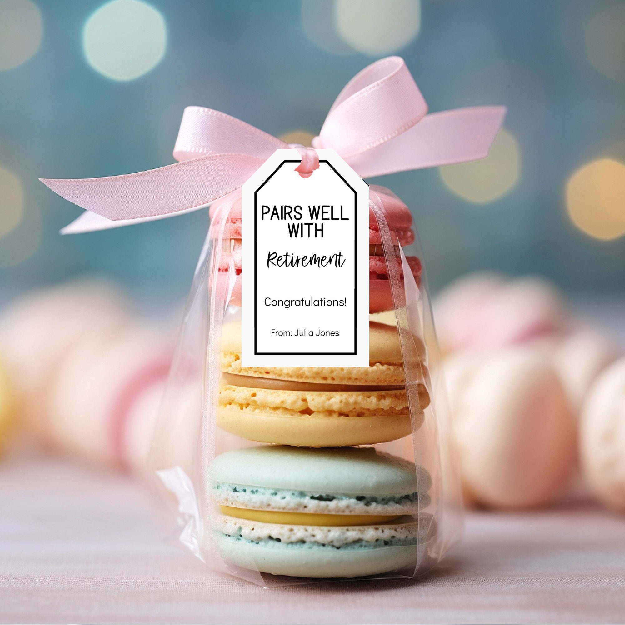 Pairs Well With Retirement Editable Gift Tag, Printable Alcohol Tag ...