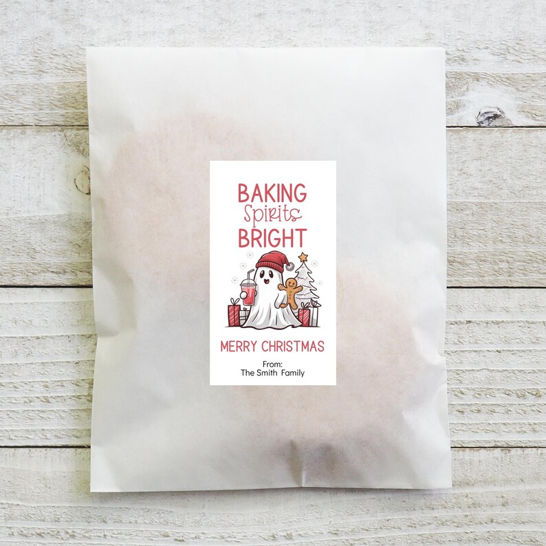 Baking Spirits Bright Editable Gift Tag for Christmas Treats, Printable ...