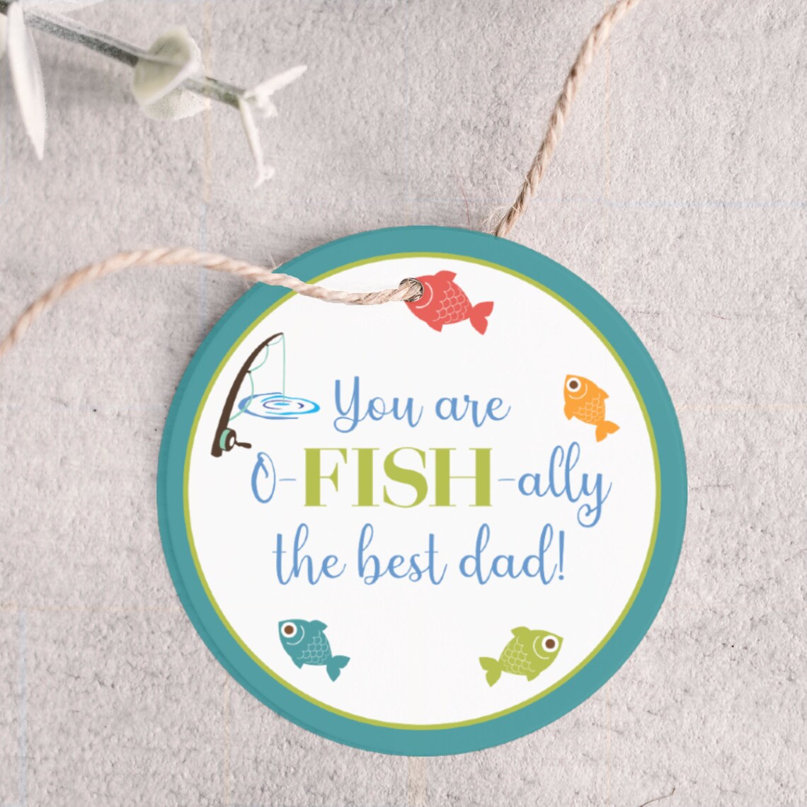 Printable Father's Day Gift Tag, Fish Themed Gift Tag, Tag for Fathers ...