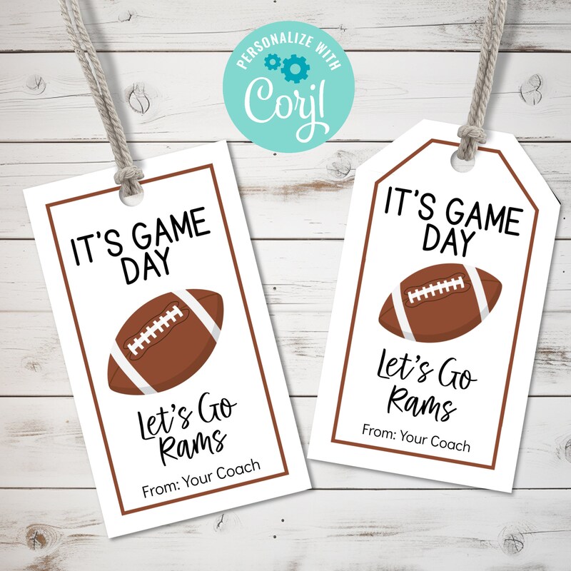 Football Team Spirit Tags - Etsy