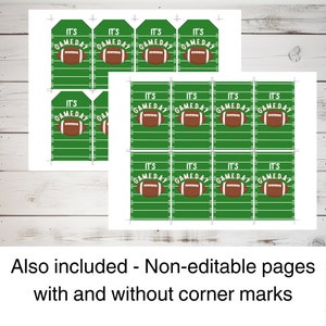 Football Game Day Treat Tag Editable Template, Personalized Football ...