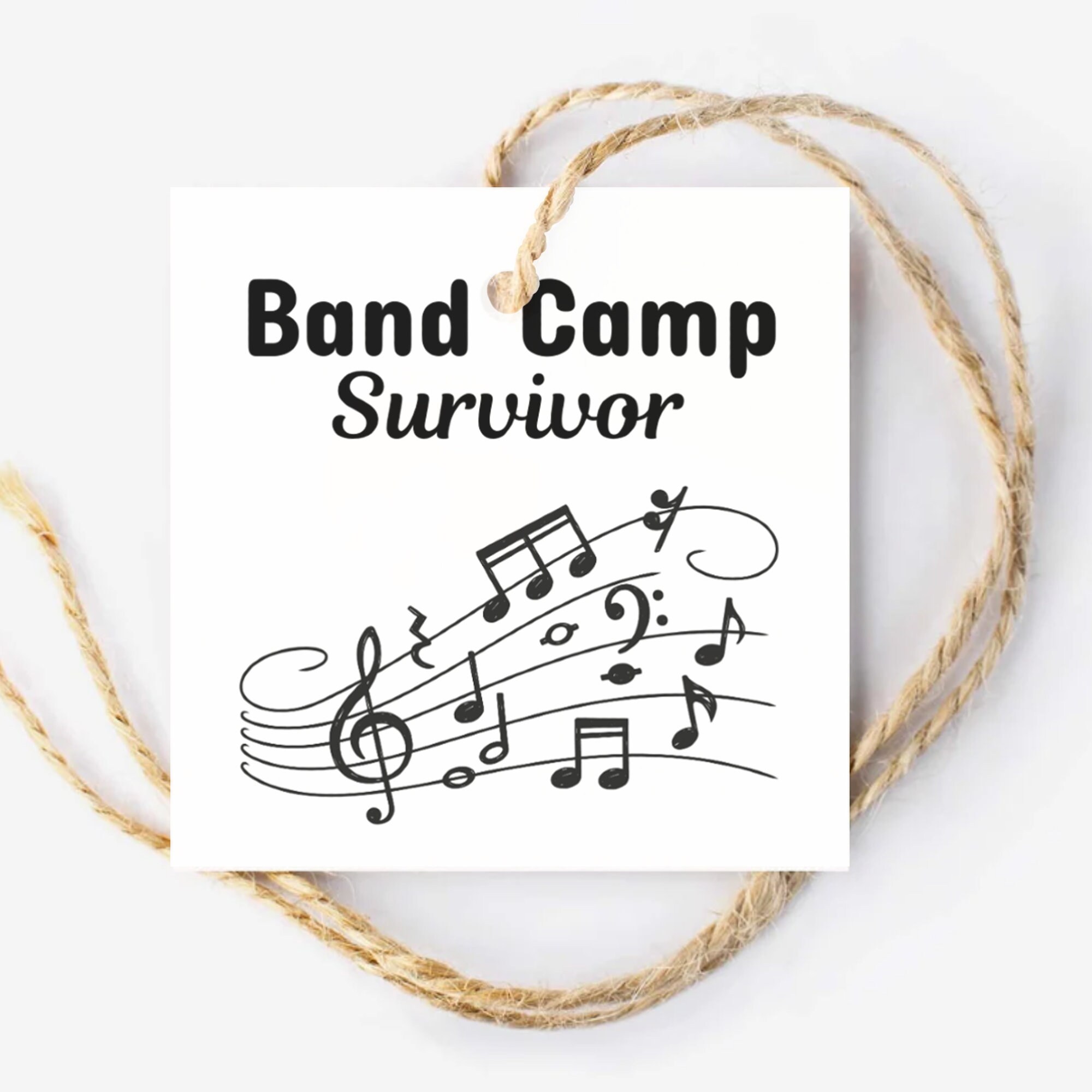 Band Camp Gift Tag, Printable Fine Arts Tags, Band Camp Survivor, Band ...