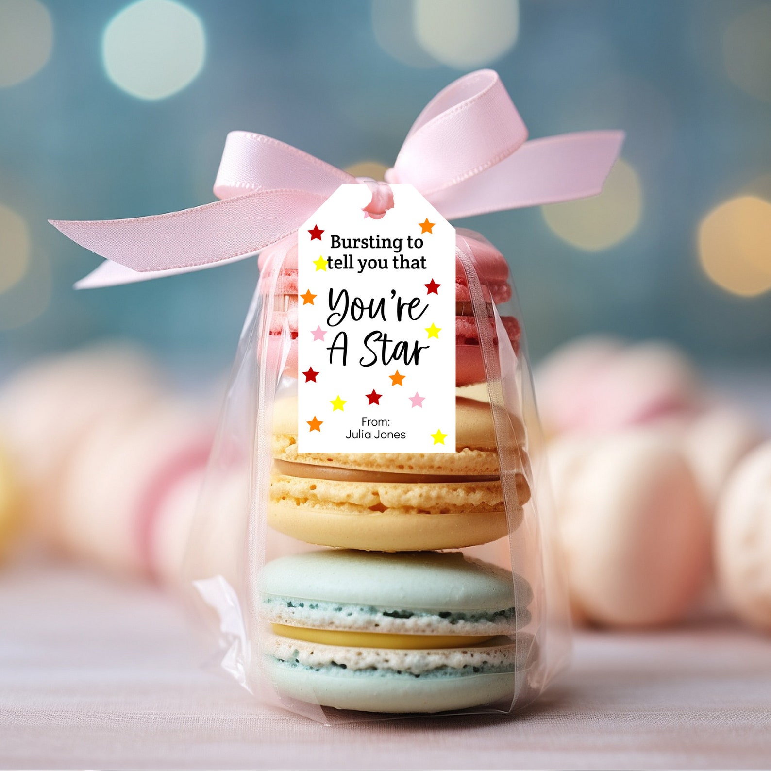 Bursting to Tell You That You're A Star Editable Tag, Printable ...