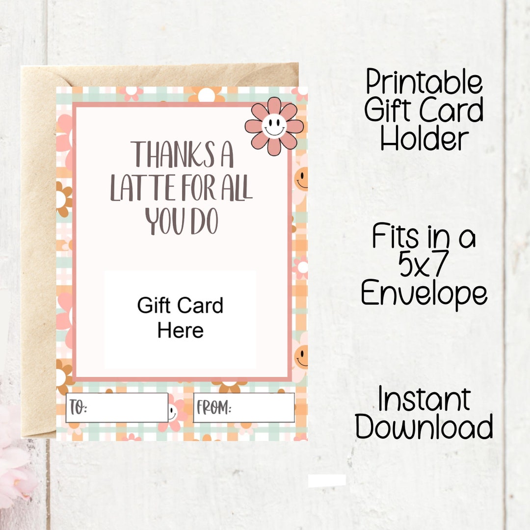 Thank You Gift Card Holder Printable, Volunteer Thank You, Thanks A ...