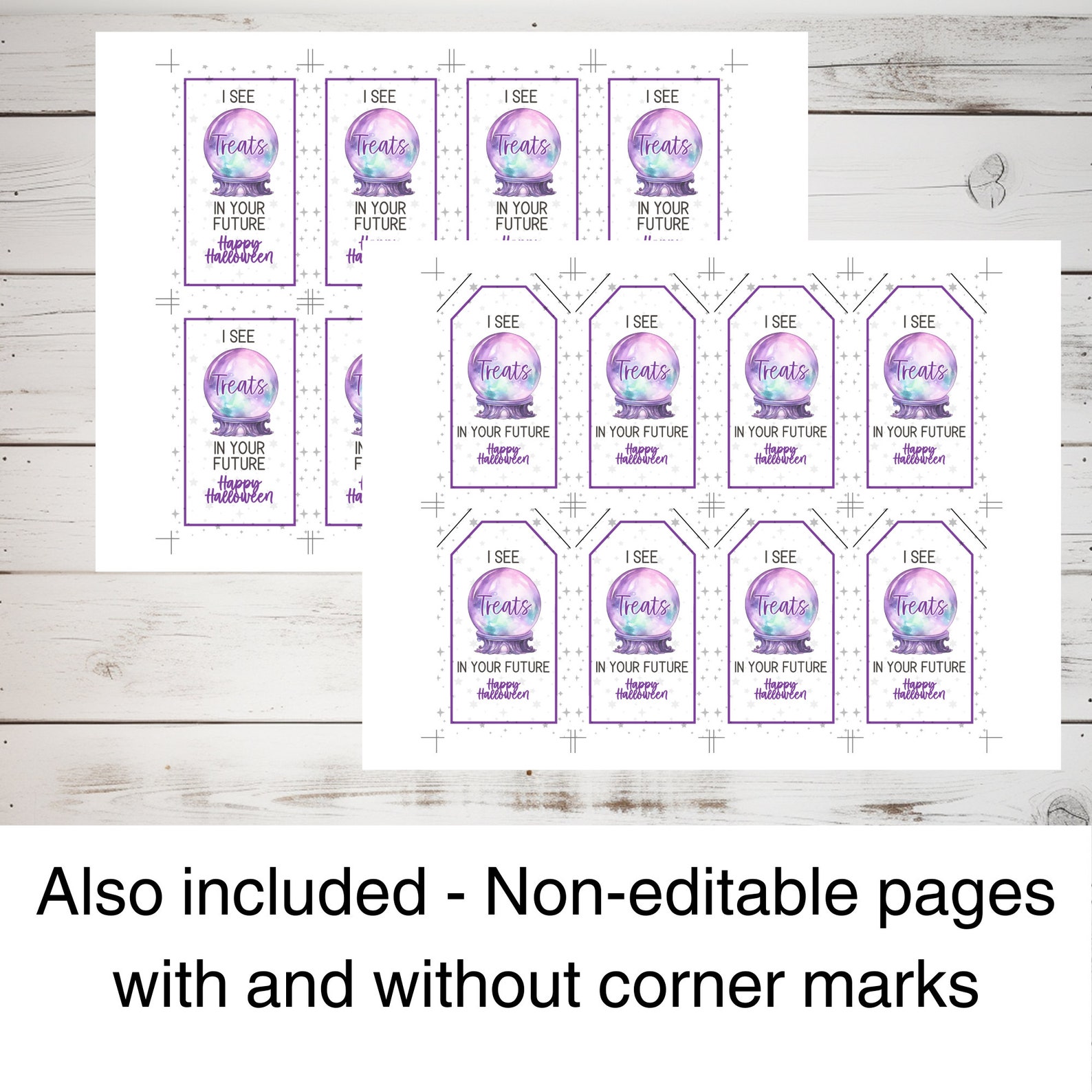 Crystal Ball Halloween Editable Gift Tags, I See Treats in Your Future ...