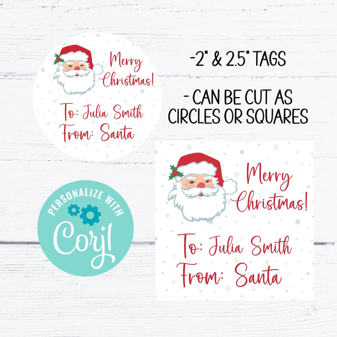 EDITABLE Santa Gift Tags, Printable Christmas Tags, Personalized From ...