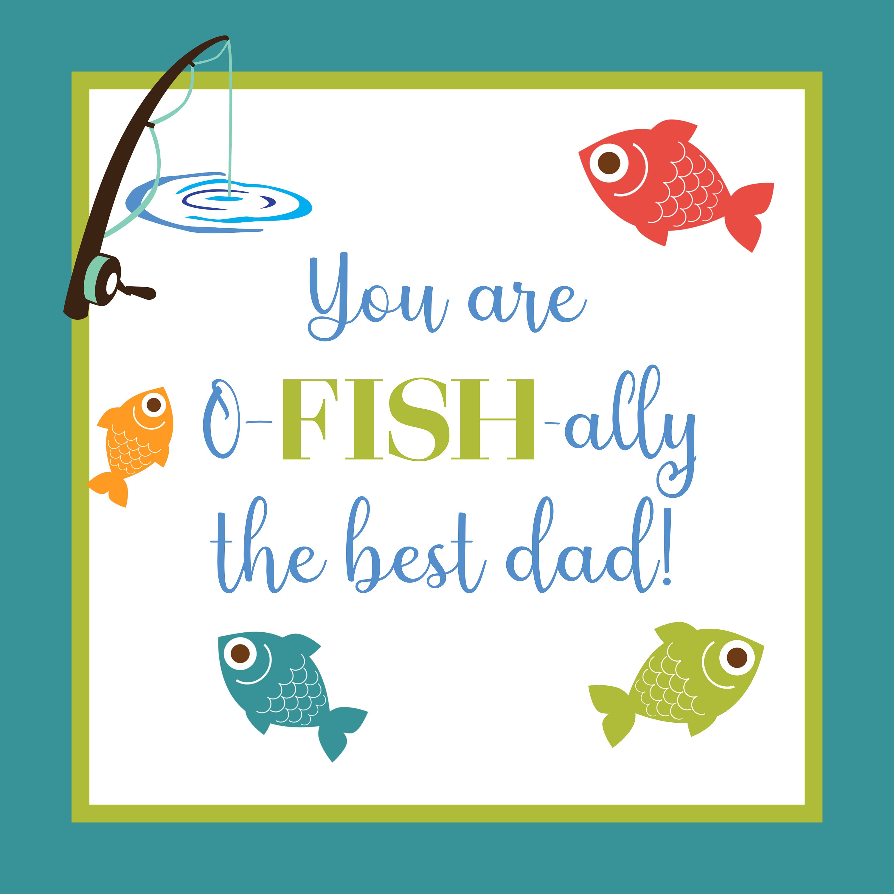 Printable Father's Day Gift Tag, Fish Themed Gift Tag, Tag for Fathers ...