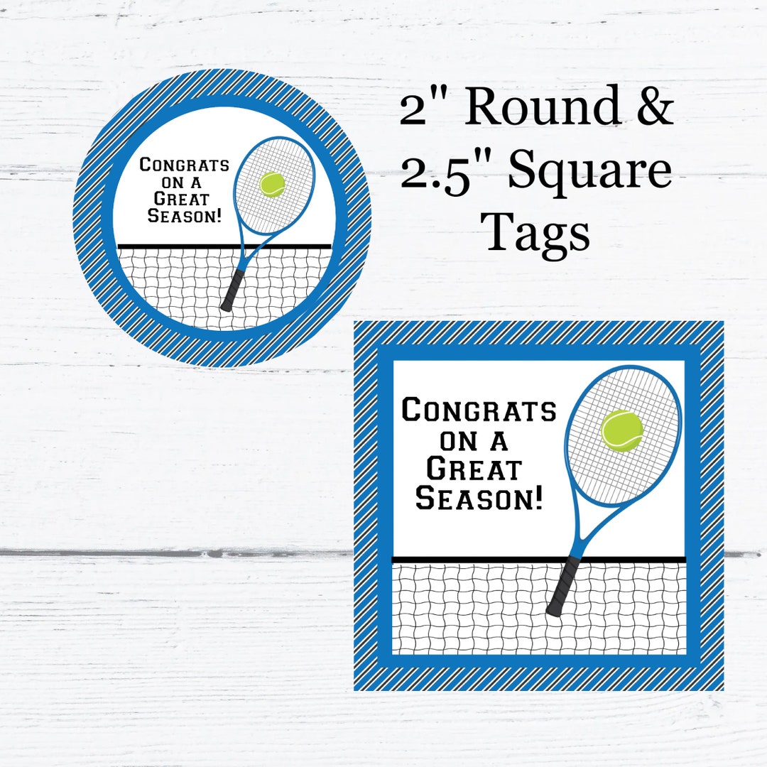 Printable Congrats Tennis Tag, Sports Party Favors, End of Season ...