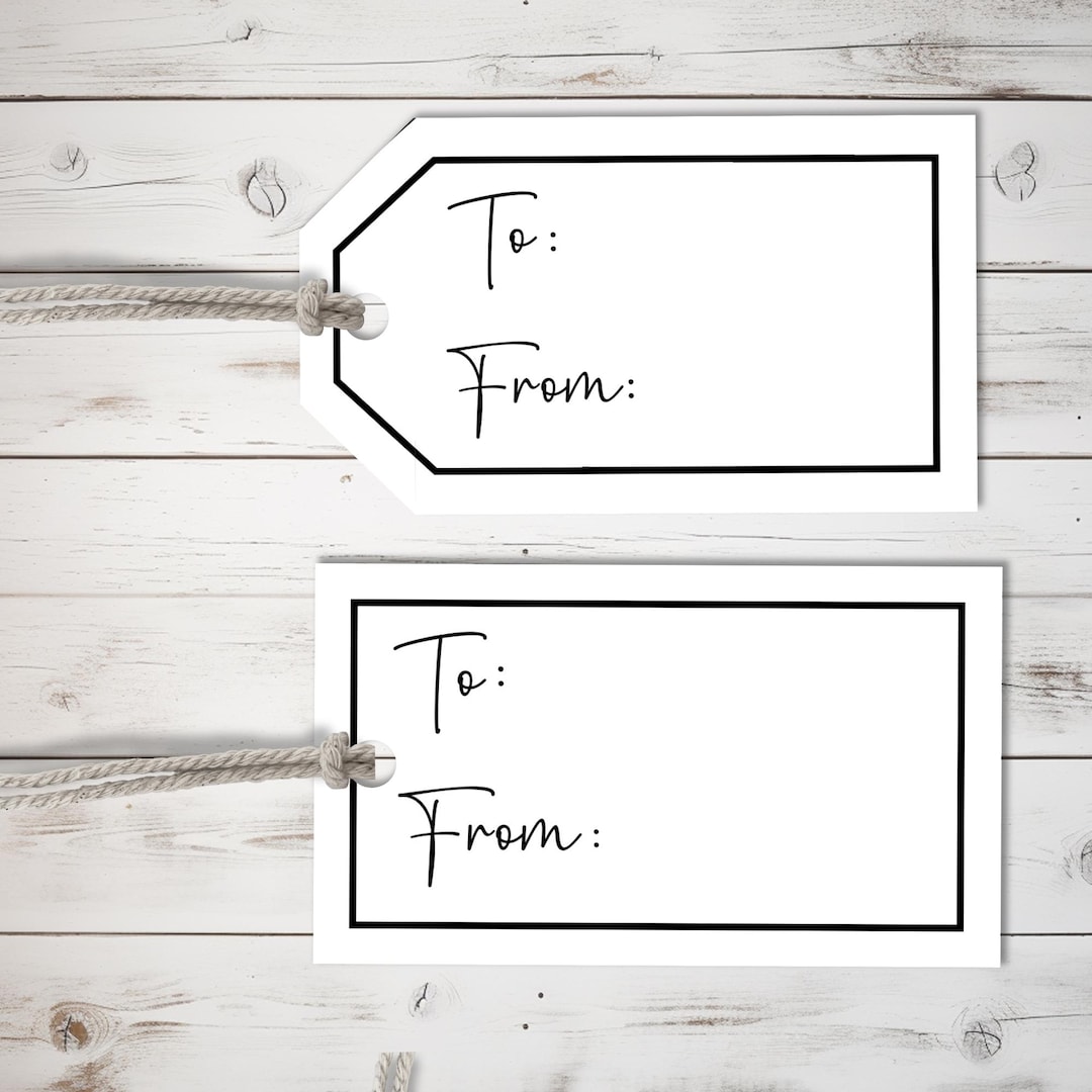 Simple All Occasion Printable Gift Tag, Minimalist to From Tag, Gift ...