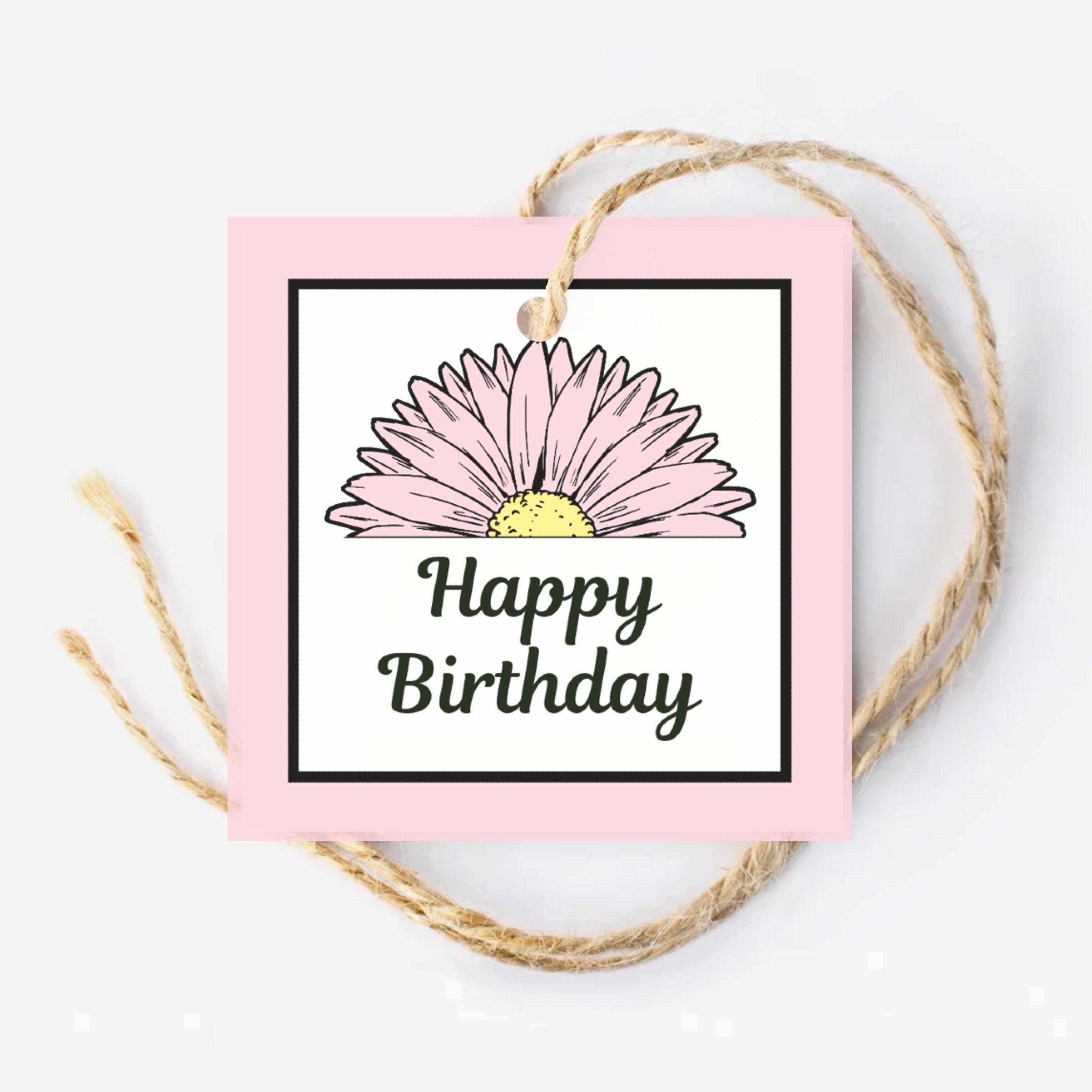 Happy Birthday Gift Tag With Sunflower Printable, Printable Birthday ...