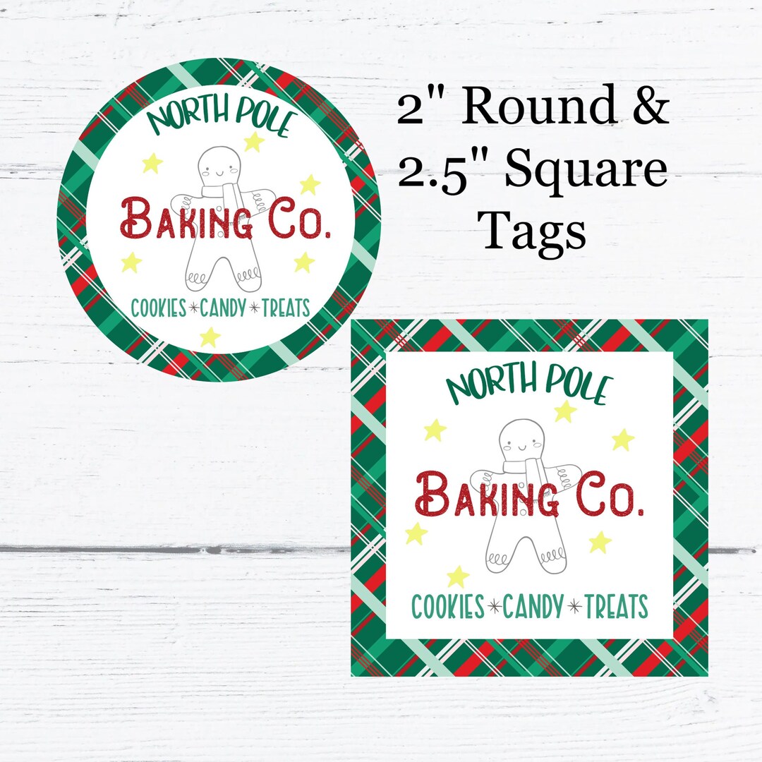 North Pole Gift Tags, Christmas Treat Tag, Christmas Baking Tags ...
