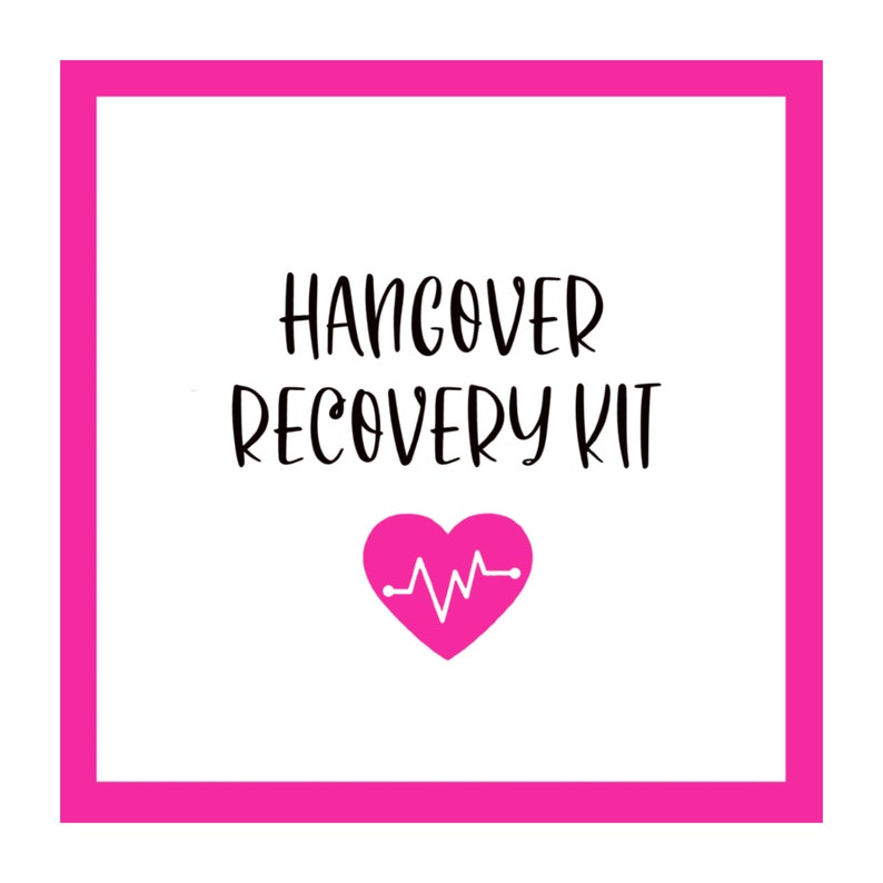 Birthday Hangover, Hangover Recovery Kit Sticker, Printable Hangover ...