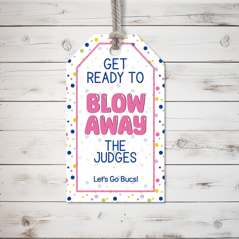 Editable Cheer Blow Away the Judges Gift Tags, Printable Sports, Good ...