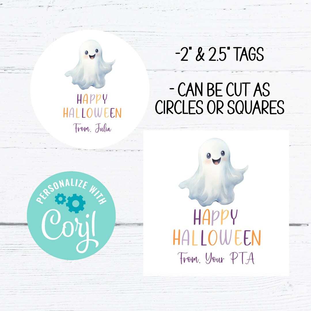 Halloween Ghost Tags Editable, Printable Fall Tags, Ghost Favor Tag ...