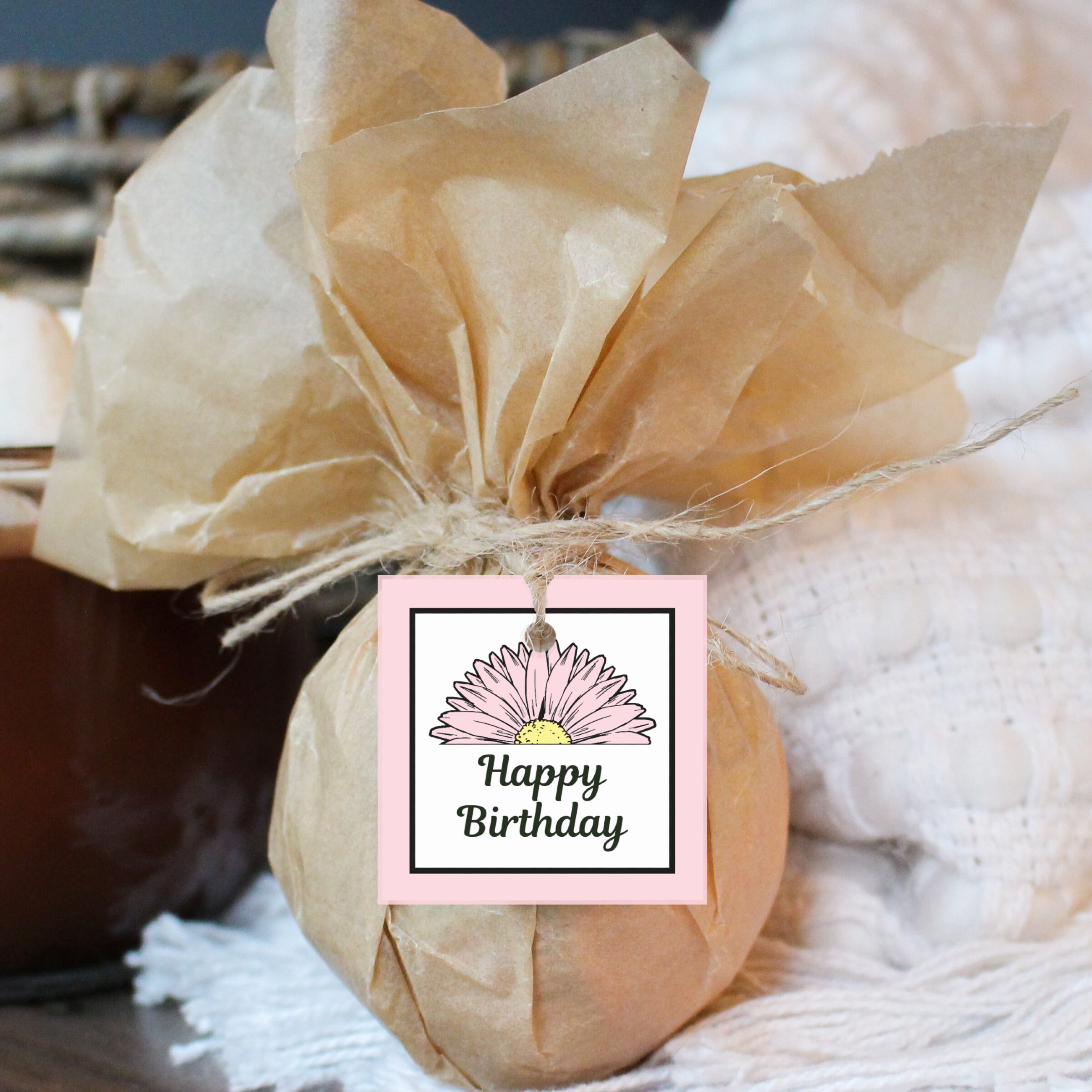 Happy Birthday Gift Tag With Sunflower Printable, Printable Birthday ...