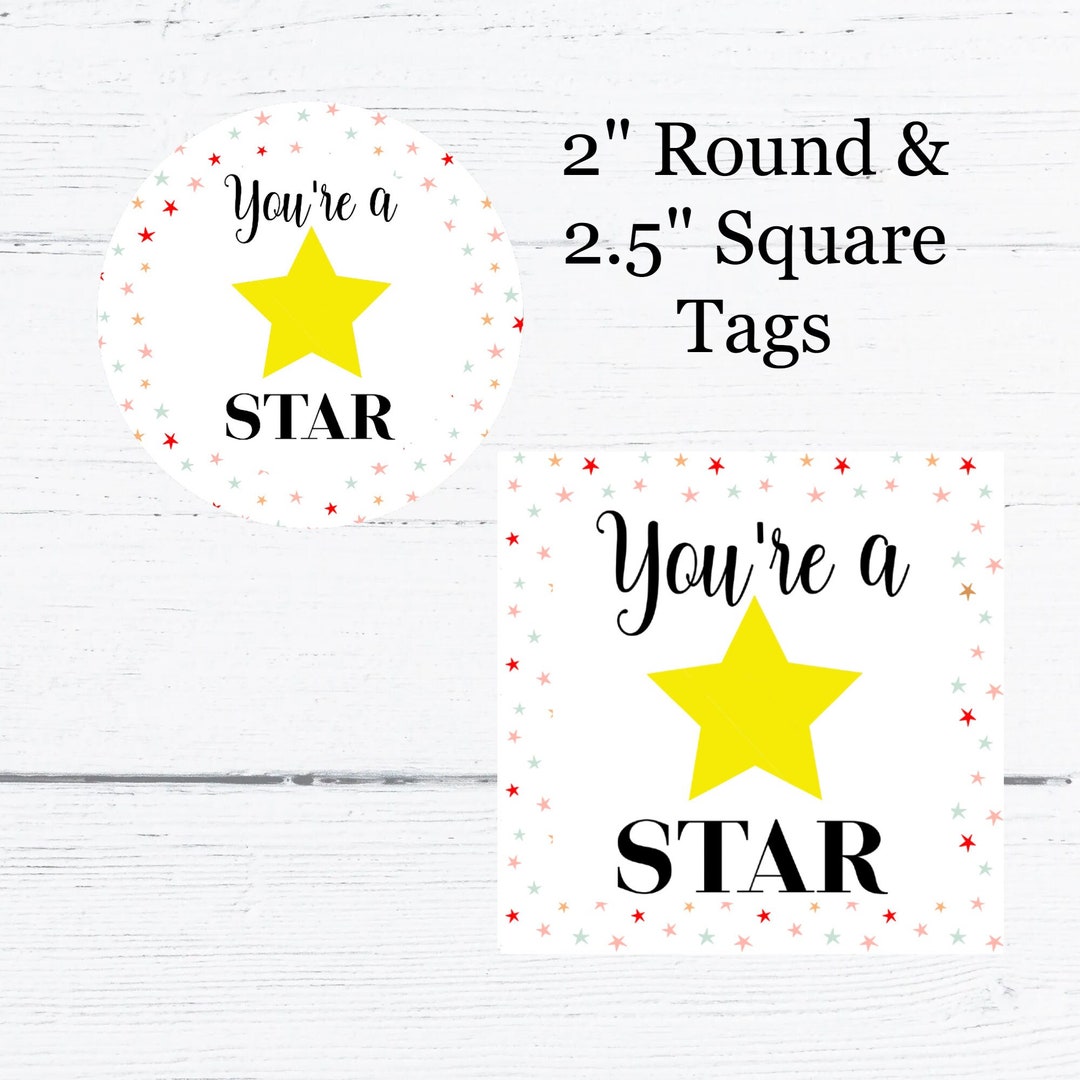 You're a Star Tag Printable Thank You Tag Staff - Etsy
