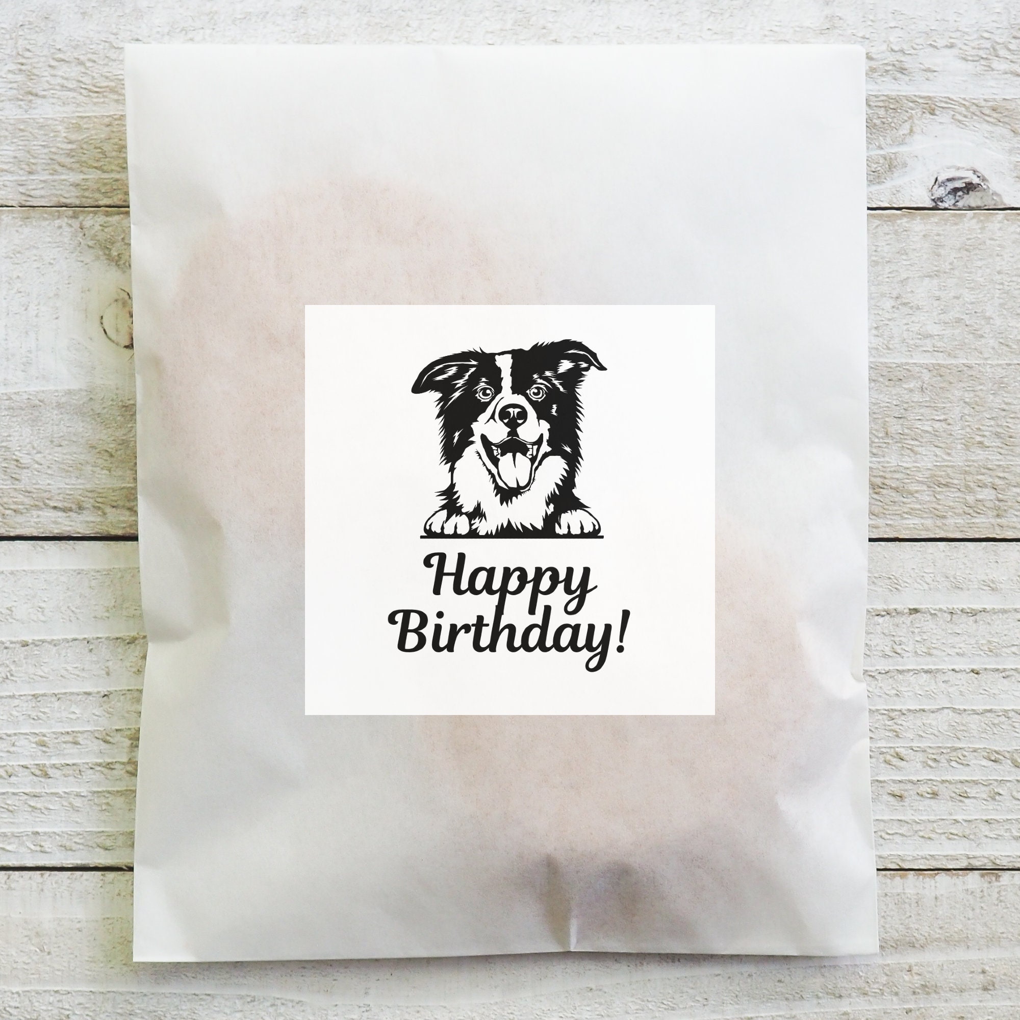 Happy Birthday Gift Tag With Border Collie Printable, Printable ...