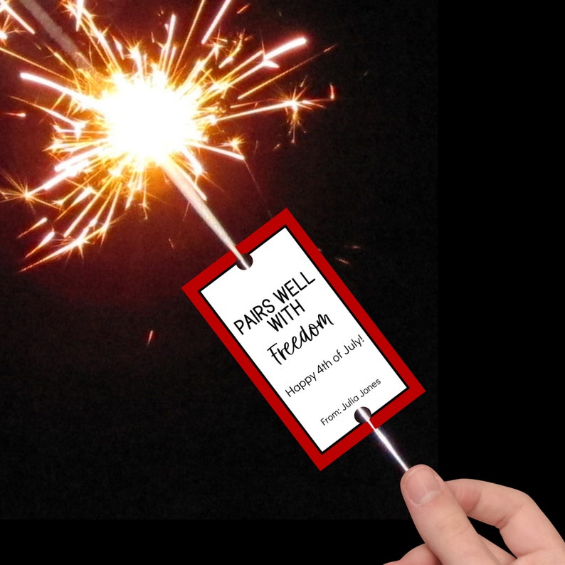 Editable Fourth of July Gift Tag, Printable July 4th Tag, Pairs Well ...