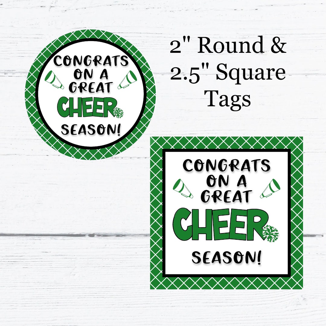 Printable Congrats Cheer Tags, Cheer Team Gifts, Cheer Tags, Senior ...