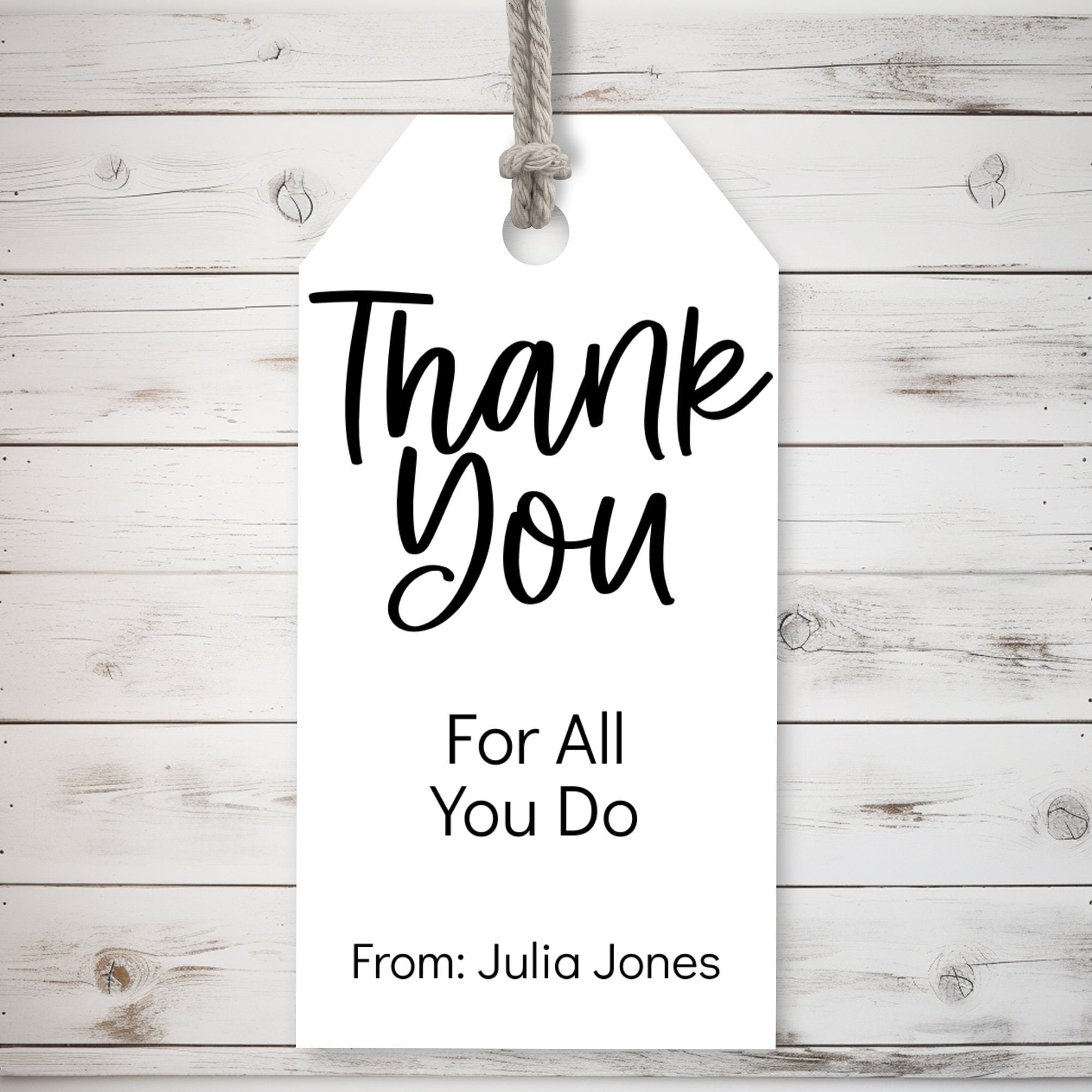Thank You Editable Gift Tag Minimalist, Printable Appreciation Tag ...