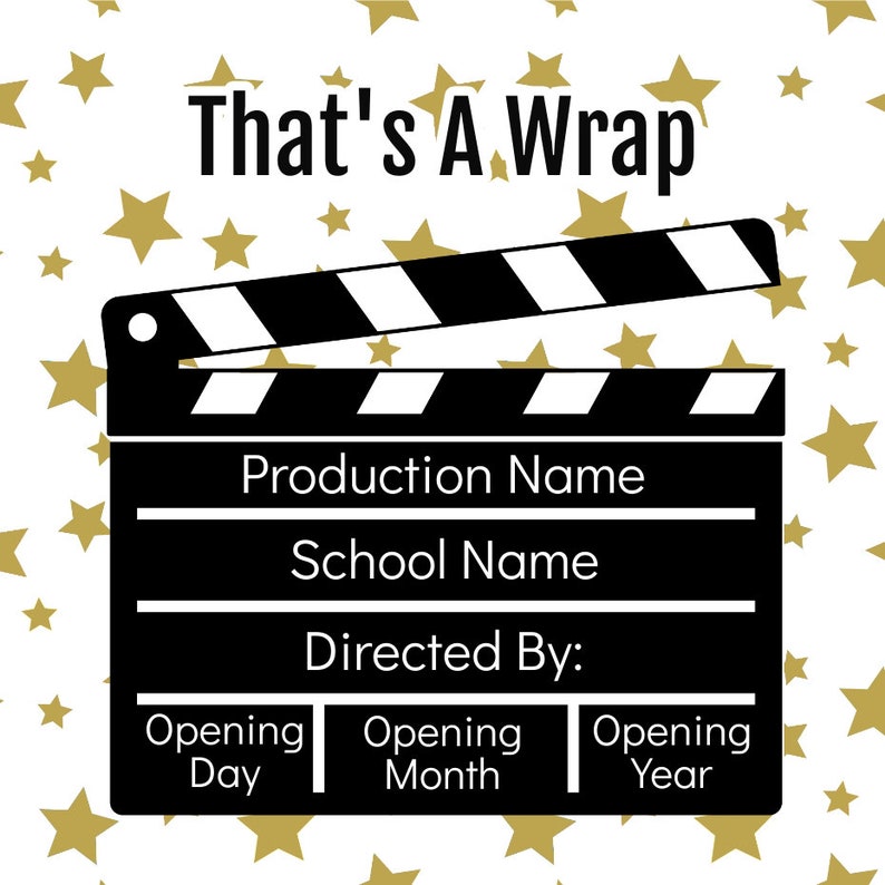 That's A Wrap Editable Tag, Printable Fine Arts Tag, Gift for Actors, High School Theater, Drama ...