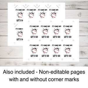 Baseball Game Day Treat Tag Editable Template, Personalized Baseball ...