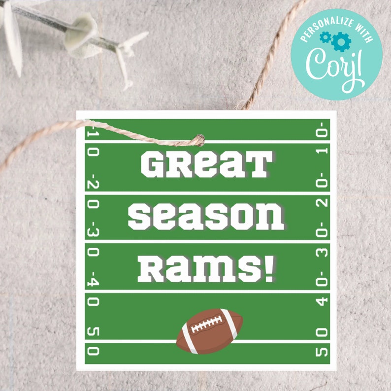 EDITABLE Football Tag Printable Sports Tags Tags for Team - Etsy