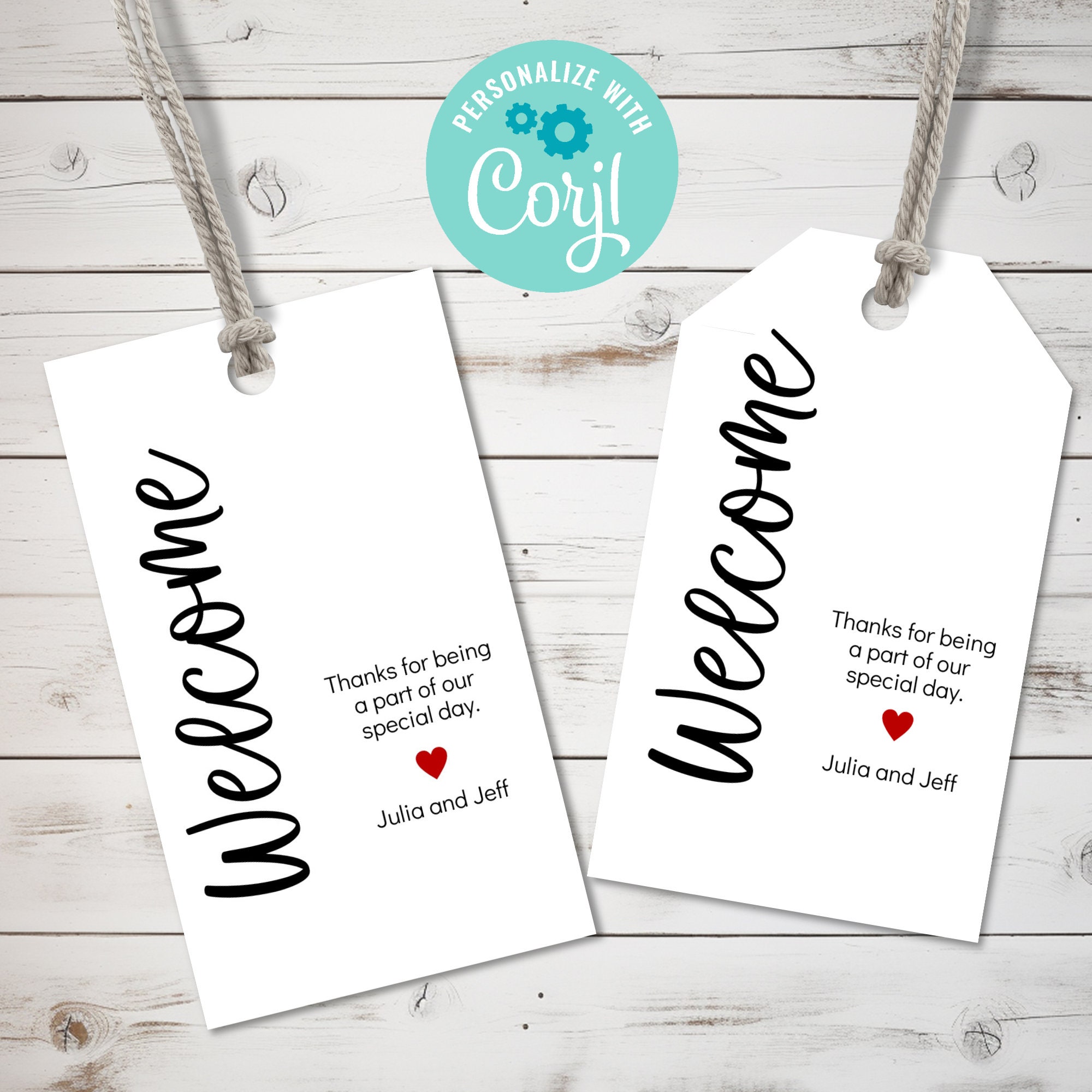 Welcome Bag Gift Tag Template Minimalist, Printable Wedding Tag ...