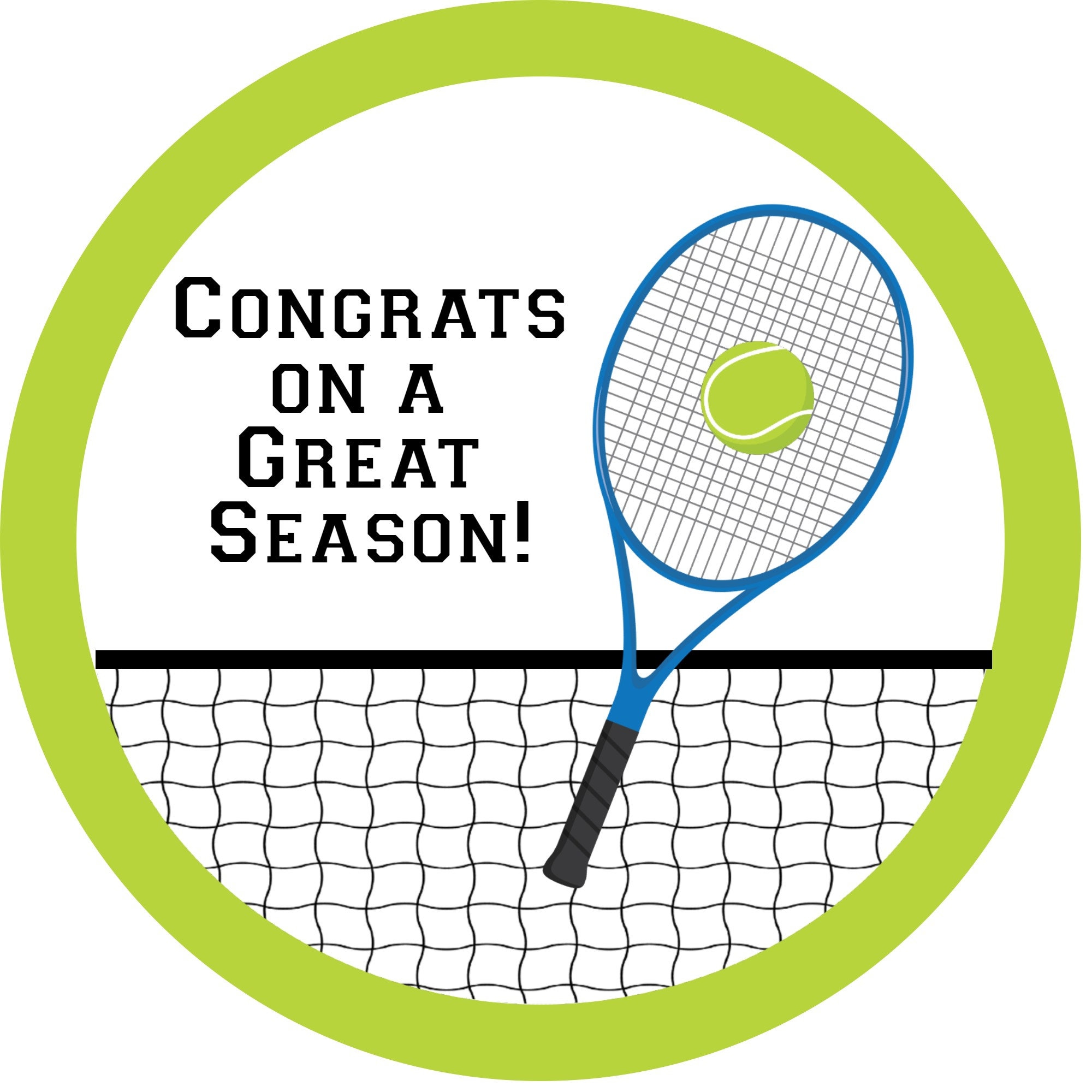 Tennis Printable Congrats Tag, Sports Party Favors, End of Season ...
