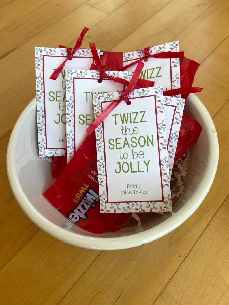 Christmas Licorice Editable Tag, Printable Twizz the Season to Be Jolly ...