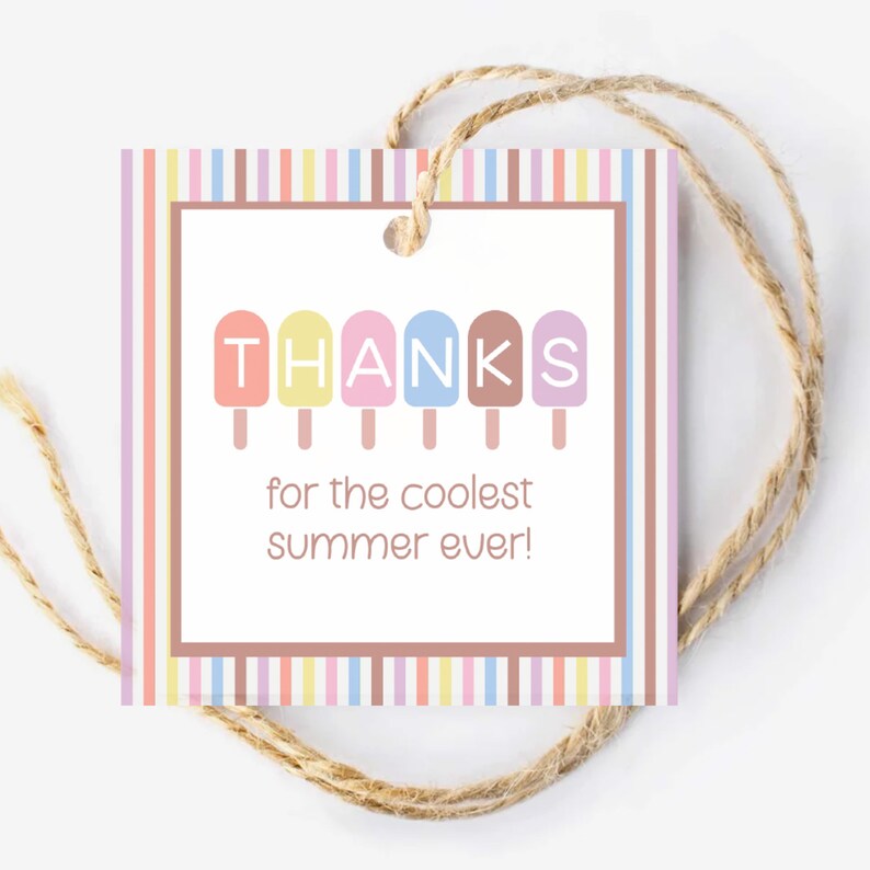 Counselor Thank You Tag Printable, Printable Appreciation Tag, Summer ...