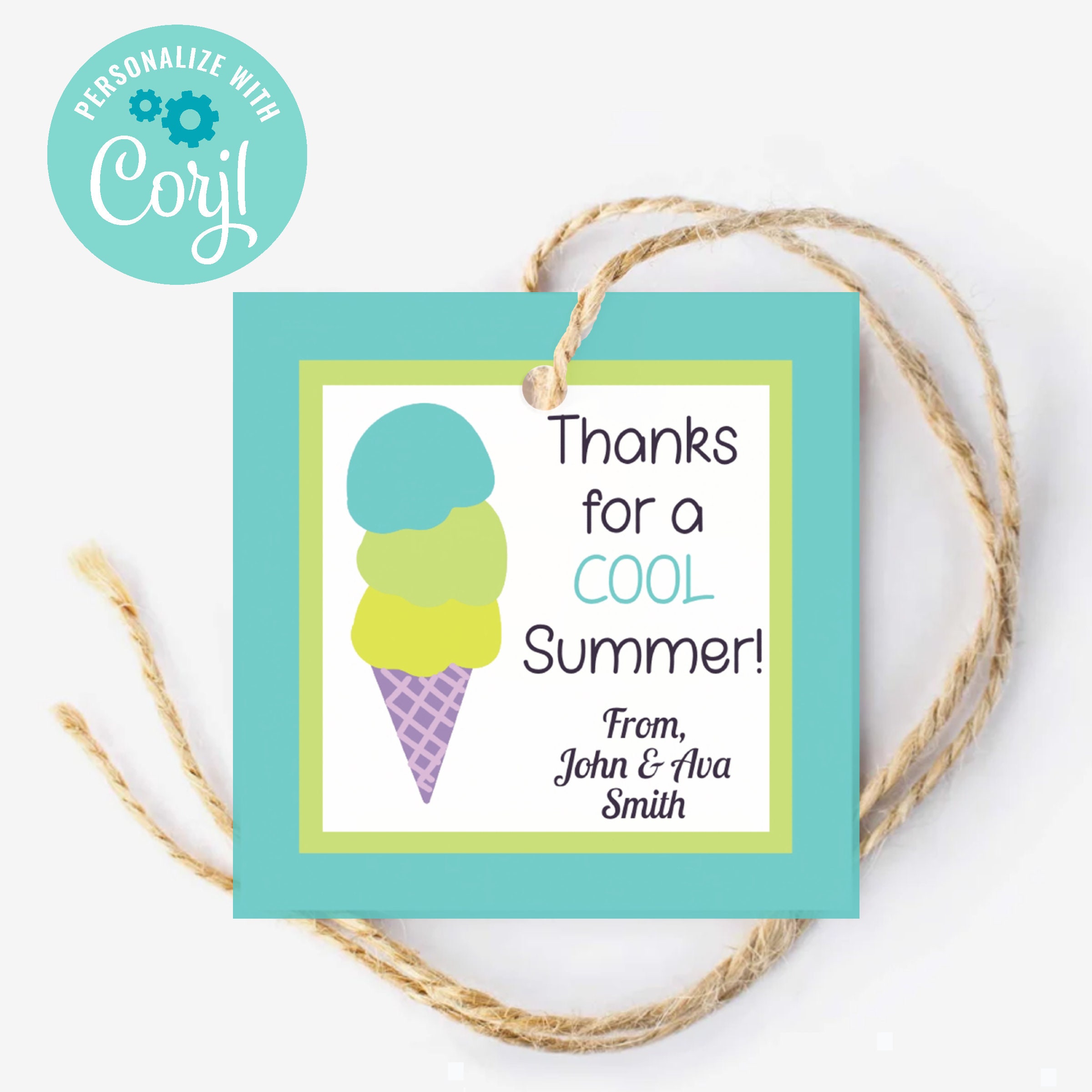 EDITABLE Summer Counselor Tag Printable Summer Tag Thanks - Etsy