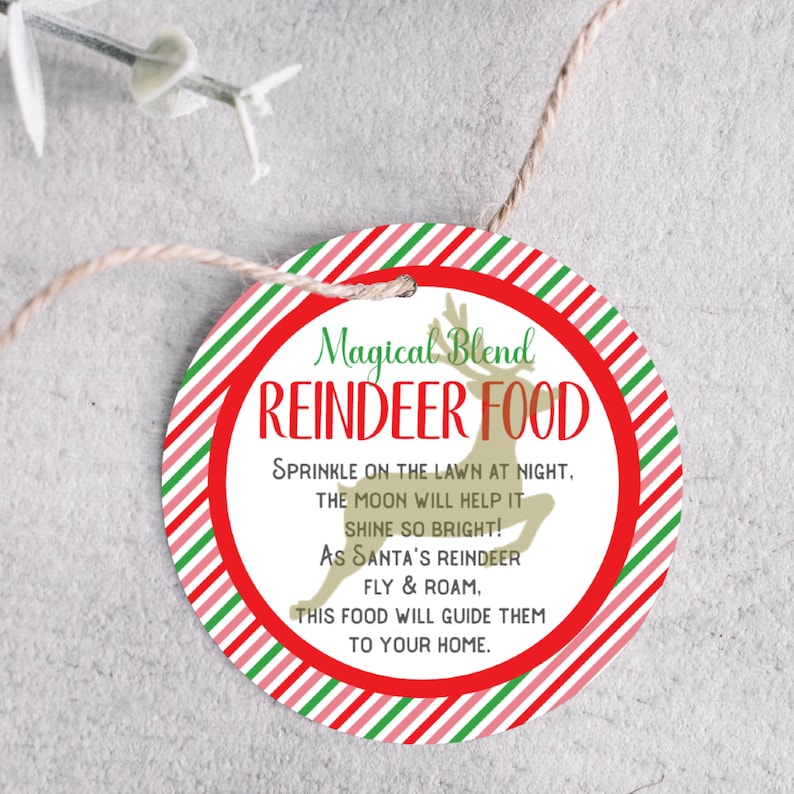 Magic Reindeer Food, Printable Reindeer Food Tag, Reindeer Food ...