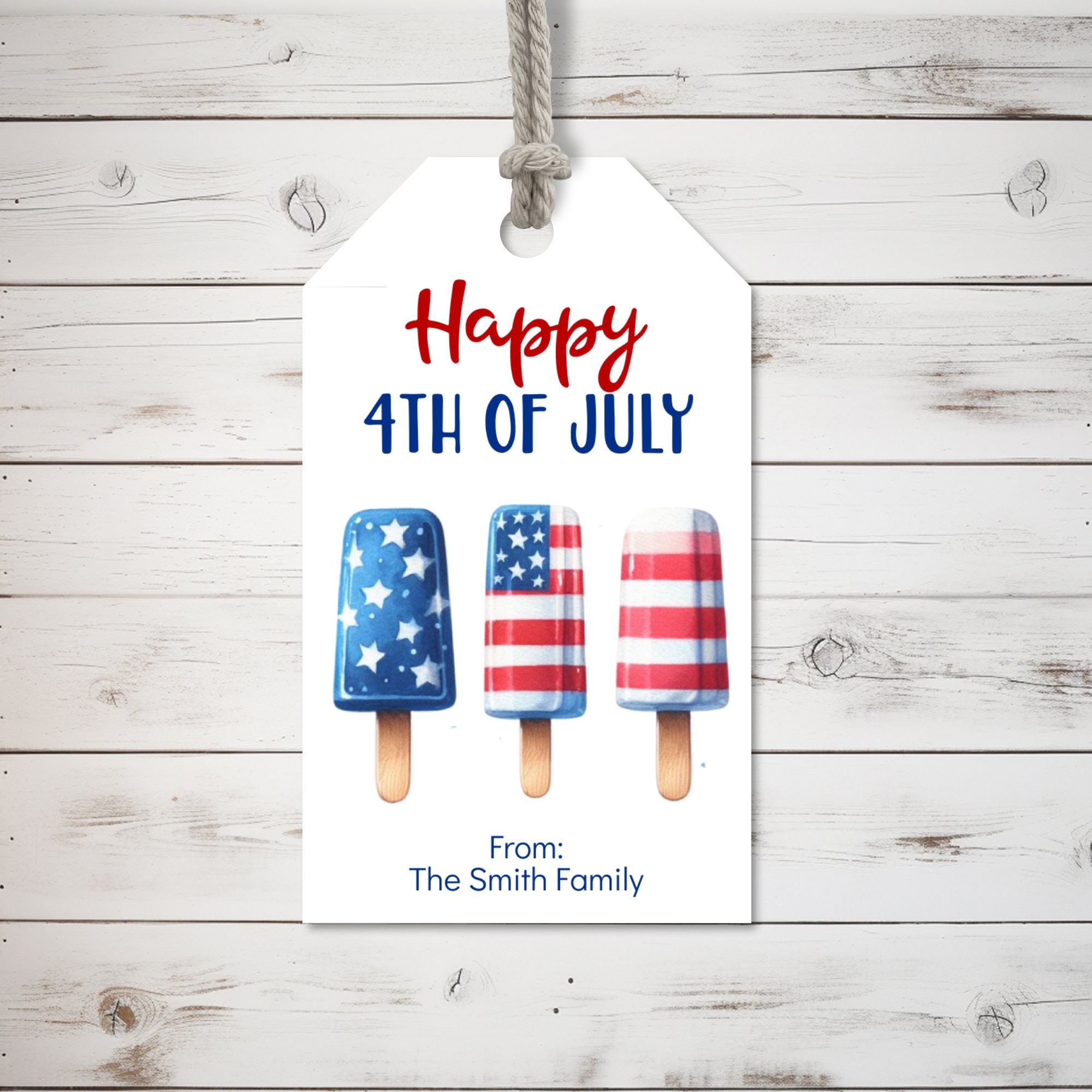 Editable Happy Fourth of July Gift Tag, Printable July 4th Tag ...
