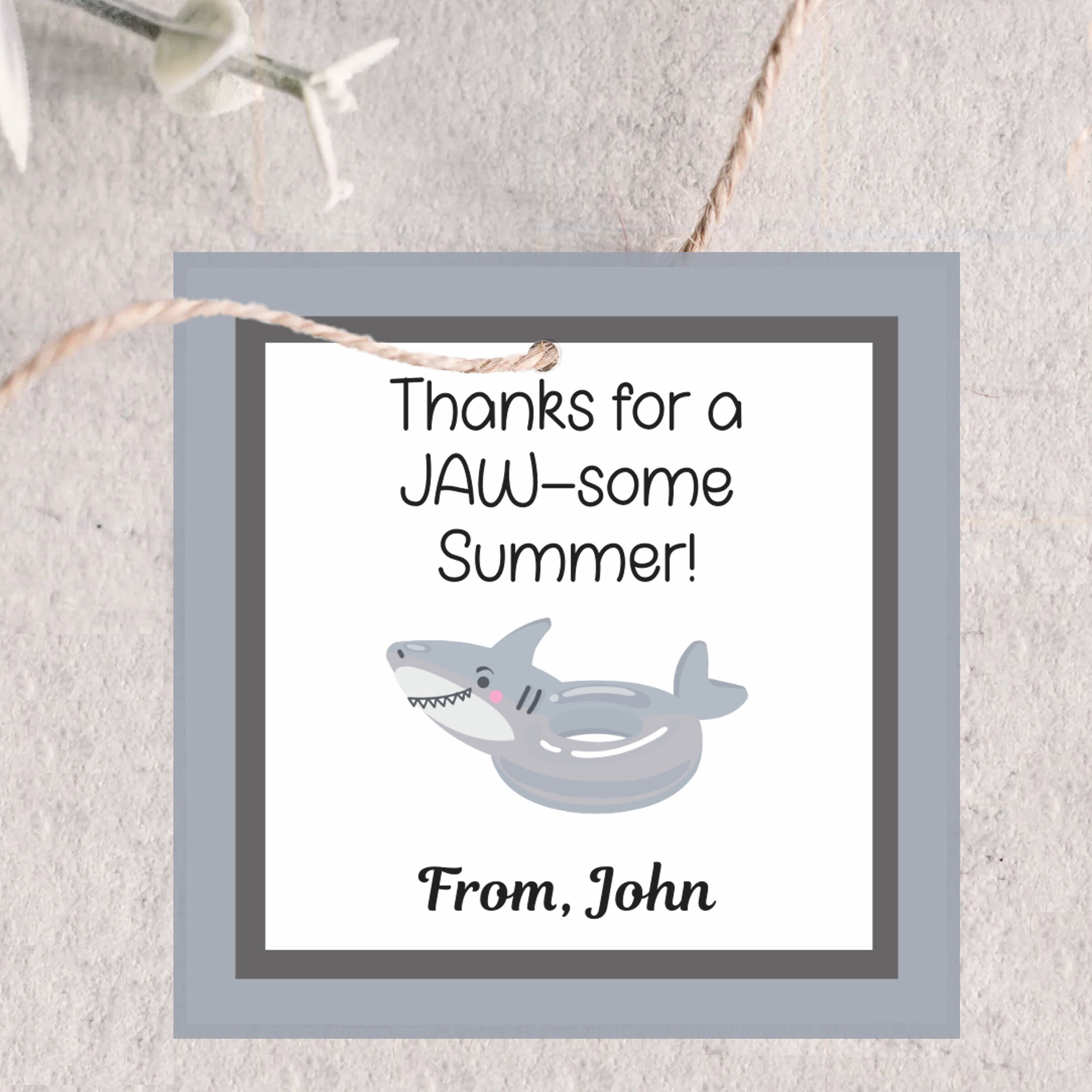 EDITABLE Summer Counselor Tag, Printable Appreciation Tag, Thanks for a ...