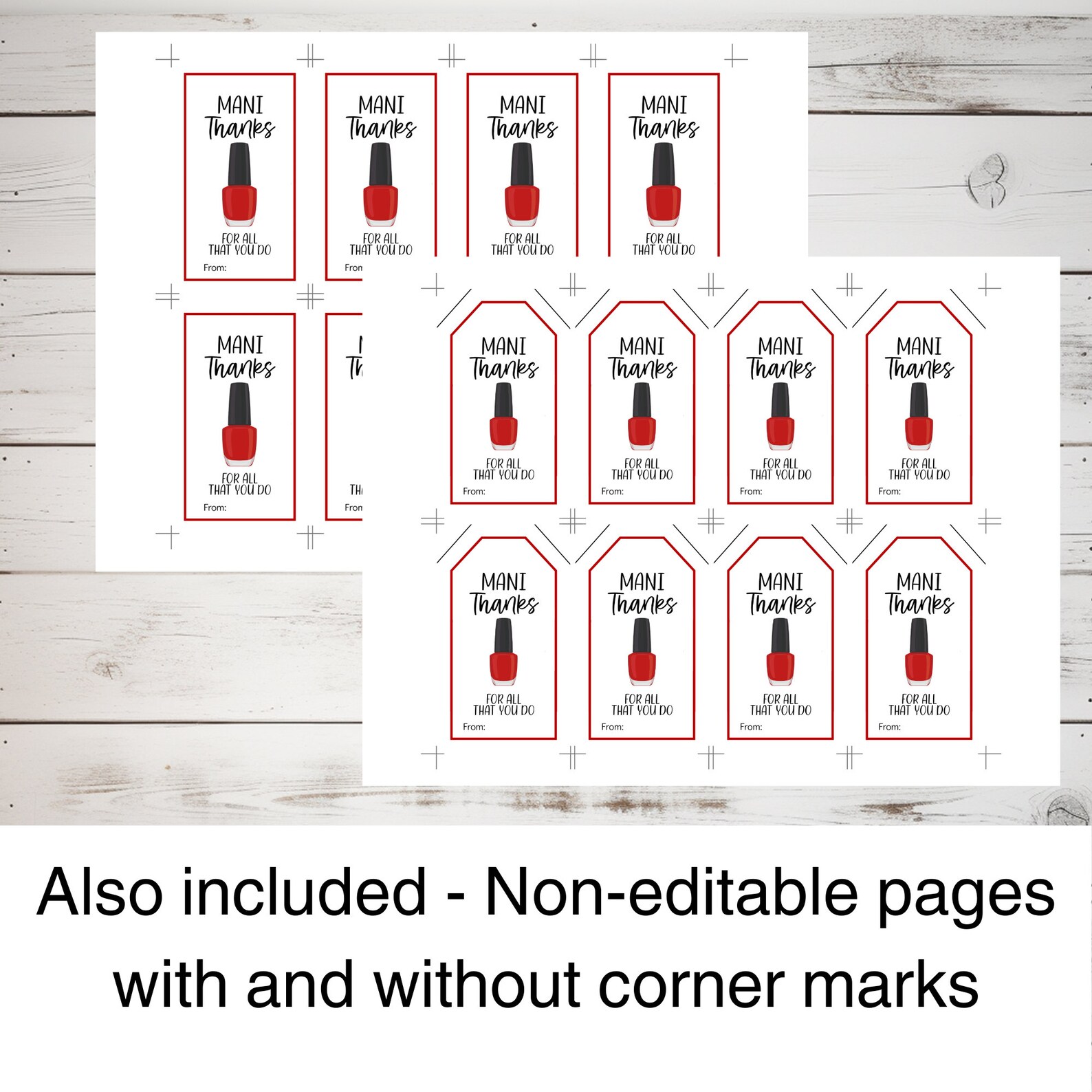 Mani Thanks Editable Gift Tag, Printable Appreciation Tag, Thanks for ...