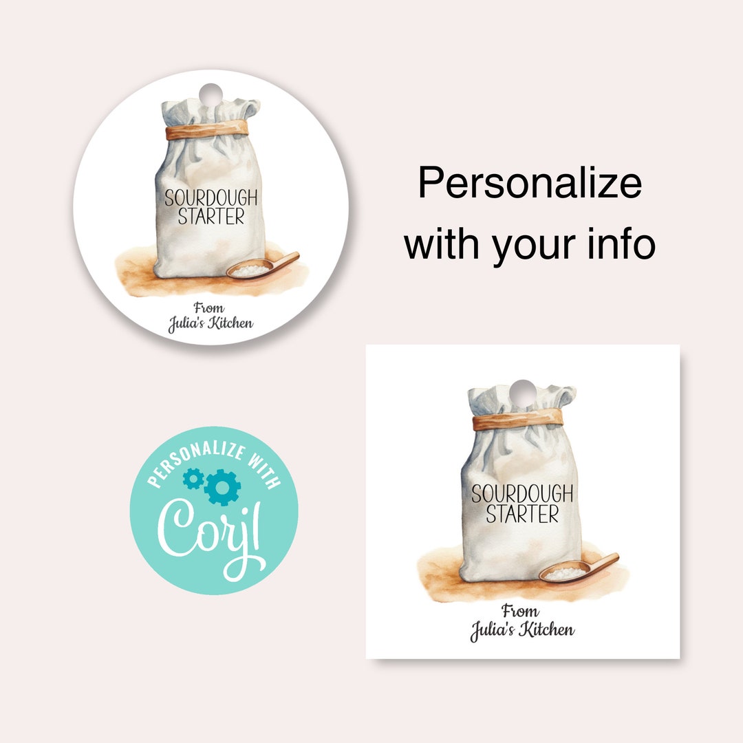 Sourdough Starter Tag Editable Template, Printable Food and Baked Goods ...