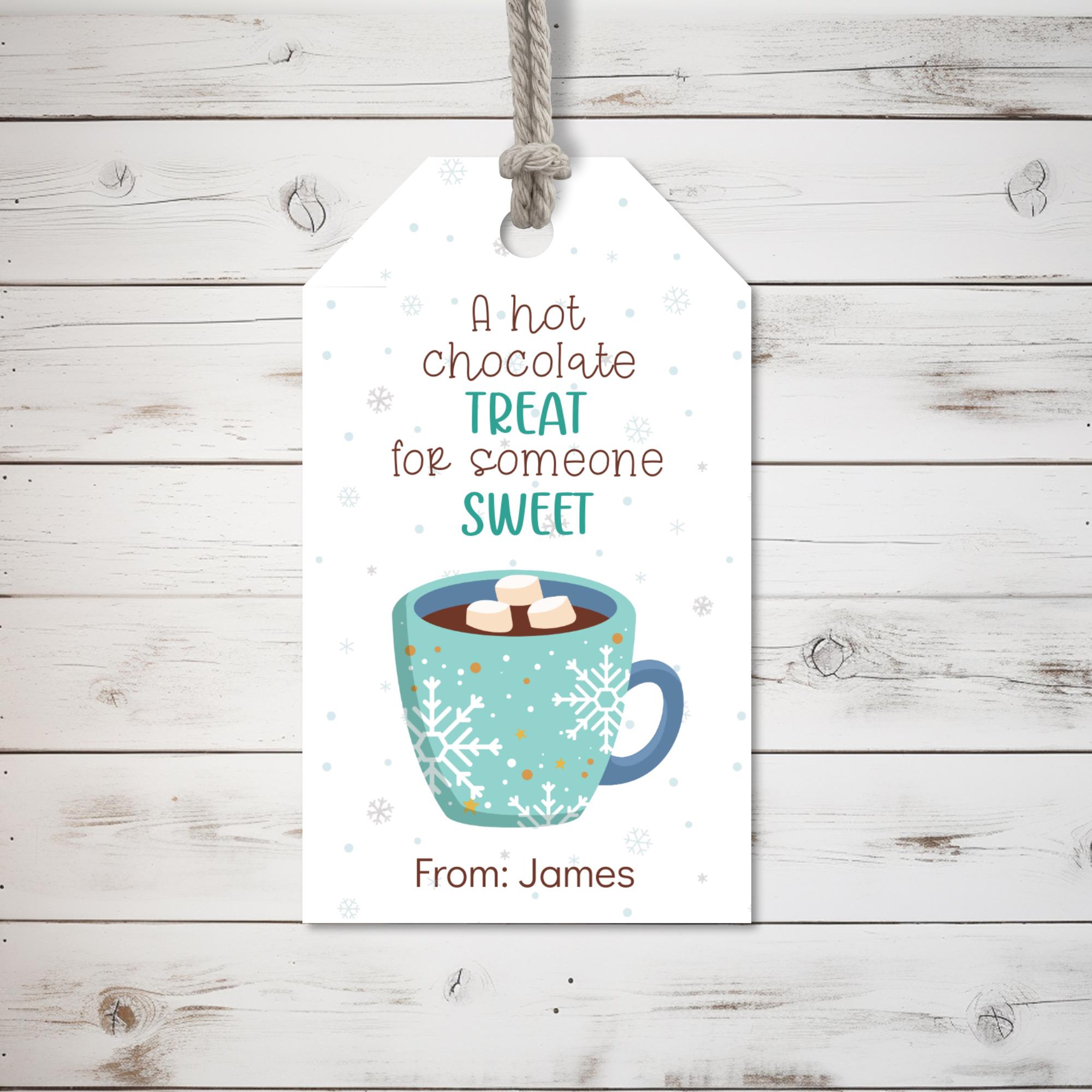 Hot Chocolate Editable Gift Tag, Printable Winter Favor Tag, A Hot ...