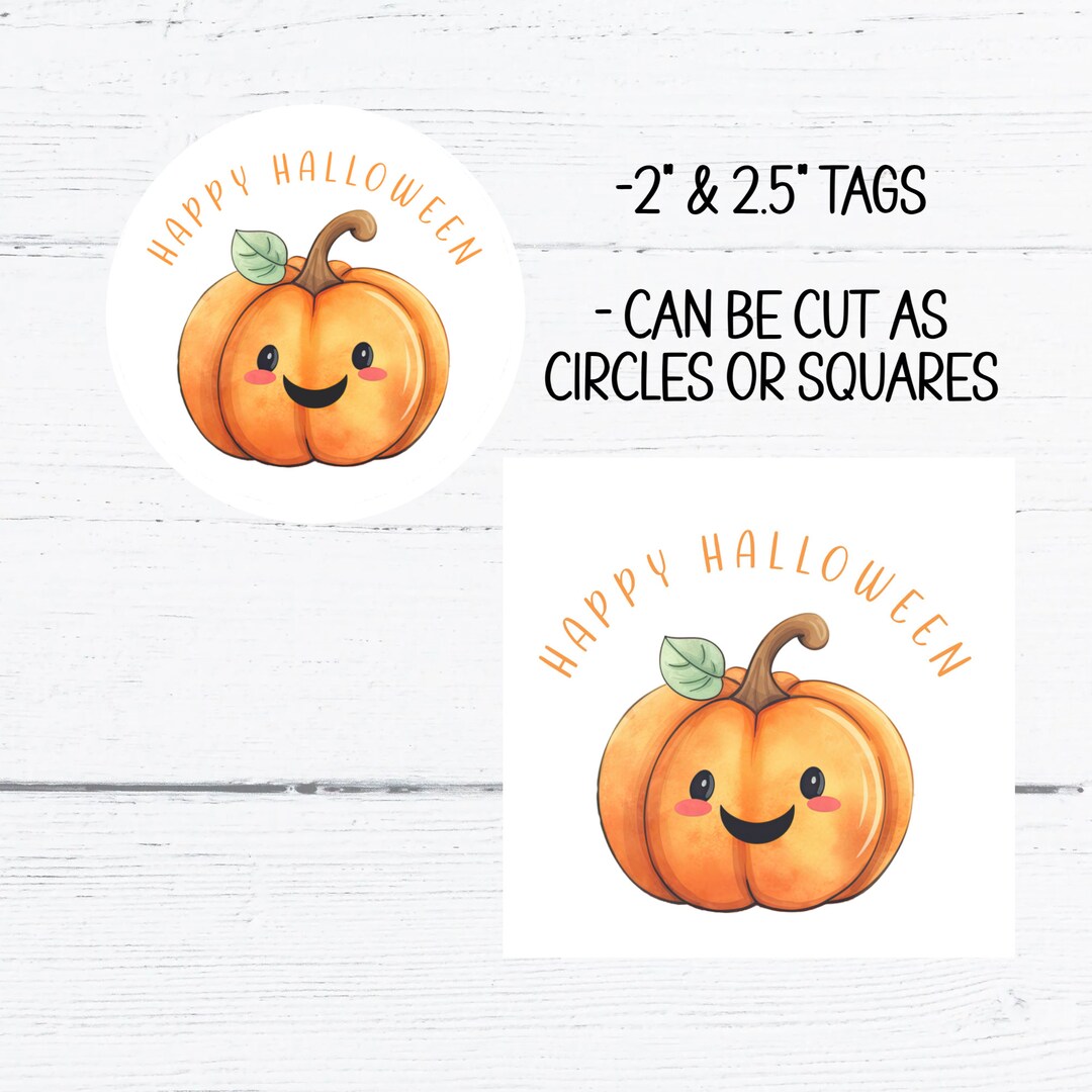 Halloween Tags Printable, Printable Fall Tags, Pumpkin Favor Tags ...