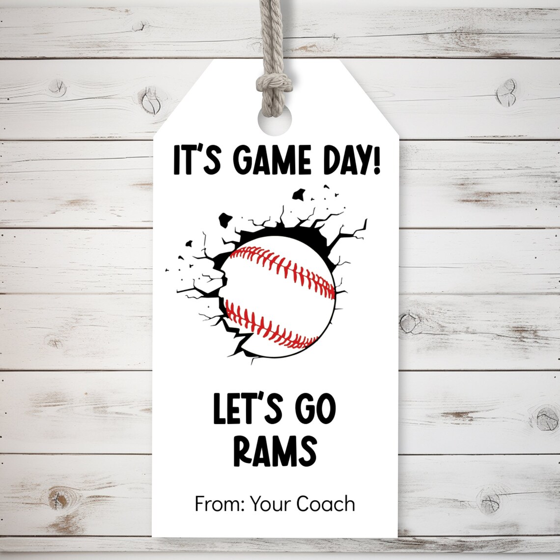 Baseball Game Day Treat Tag Editable Template, Personalized Baseball ...