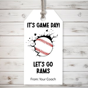 Baseball Game Day Treat Tag Editable Template, Personalized Baseball ...