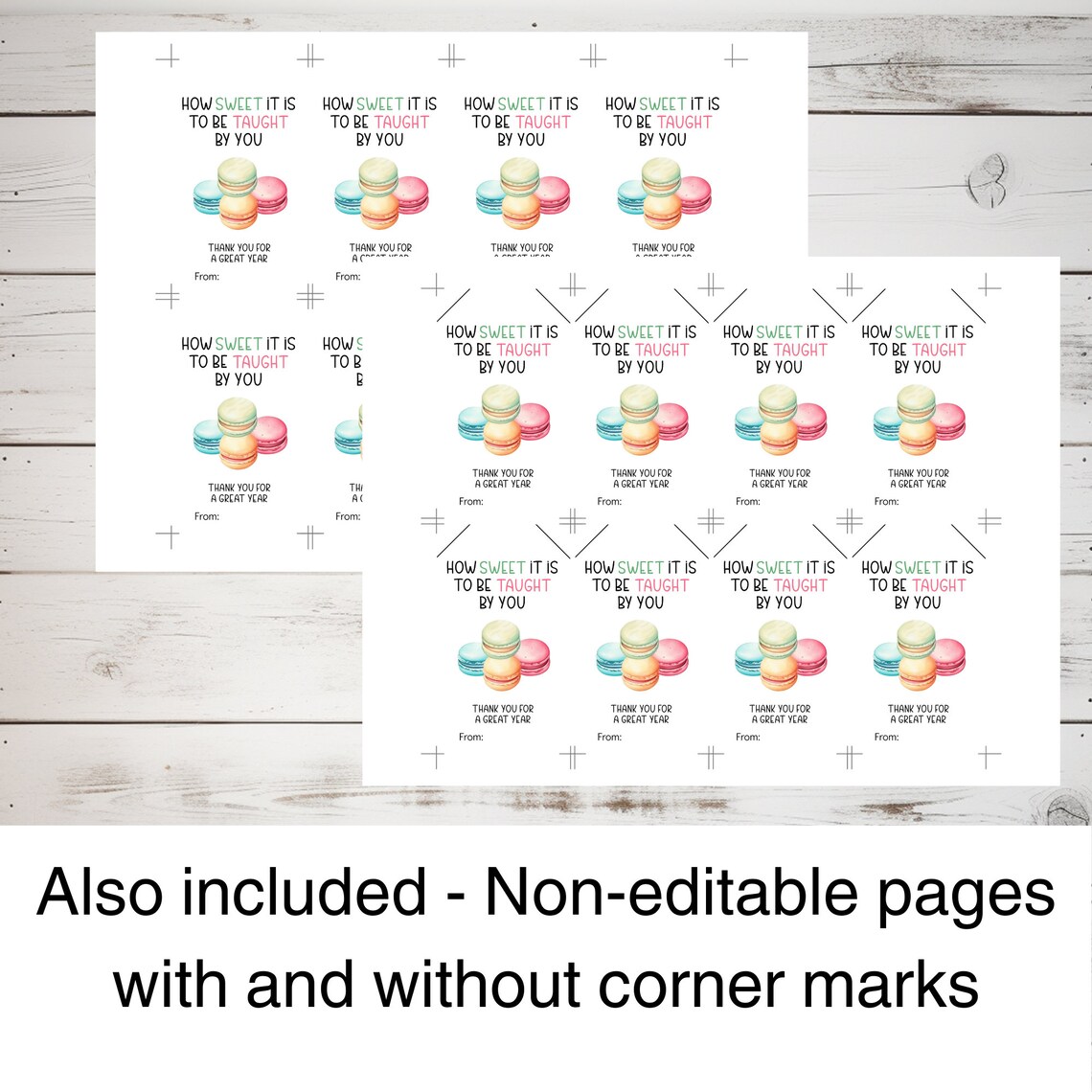 End of Year Teacher Appreciation Editable Gift Tag With Macaron ...