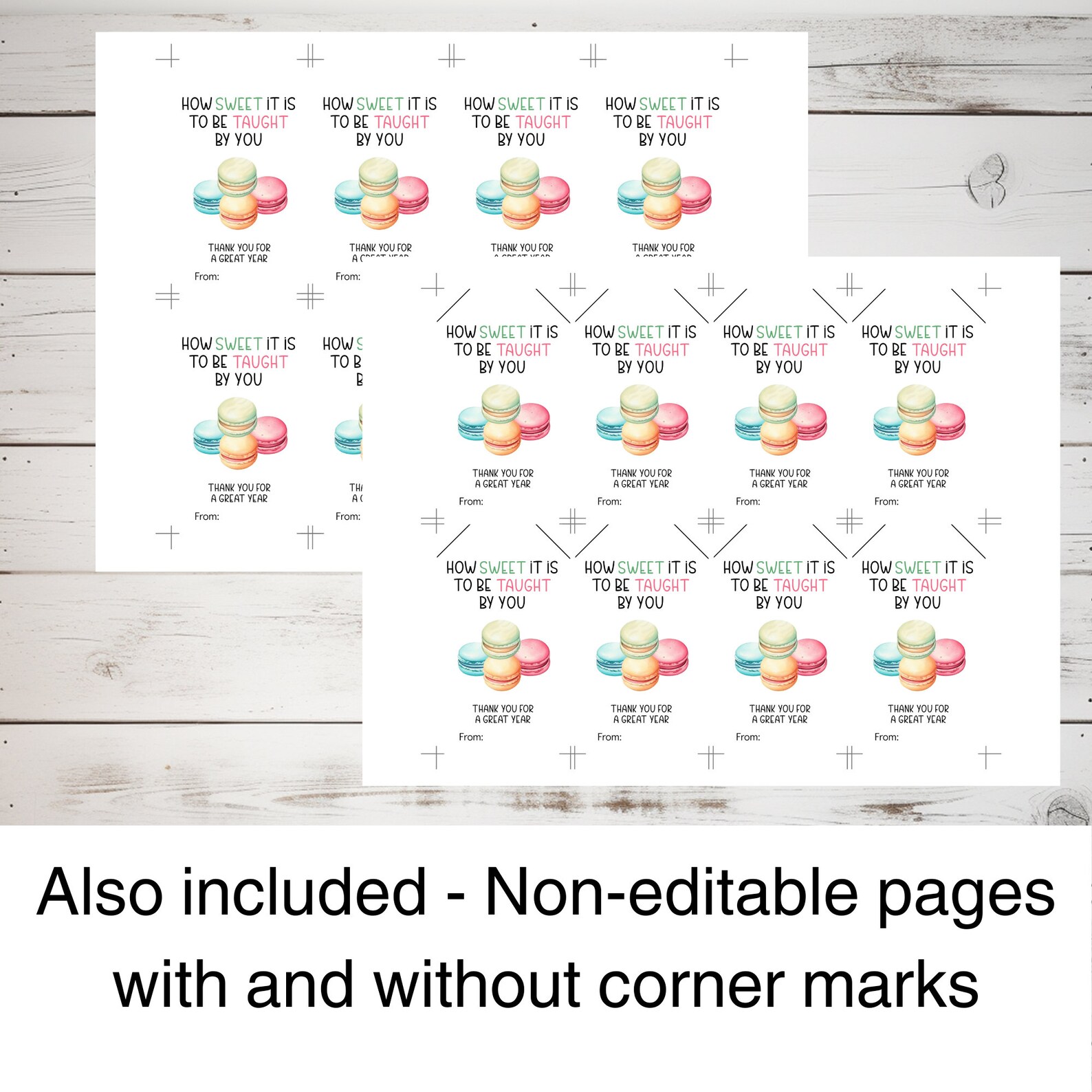 End of Year Teacher Appreciation Editable Gift Tag With Macaron ...