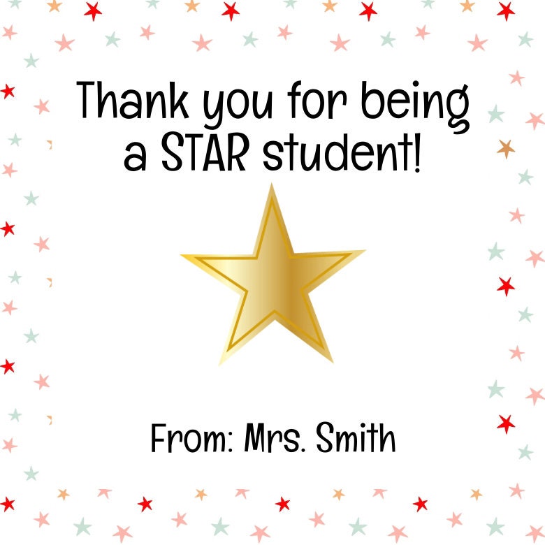 Thank You for Being a Star Editable Tag, Printable Thank You Tag, Staff ...