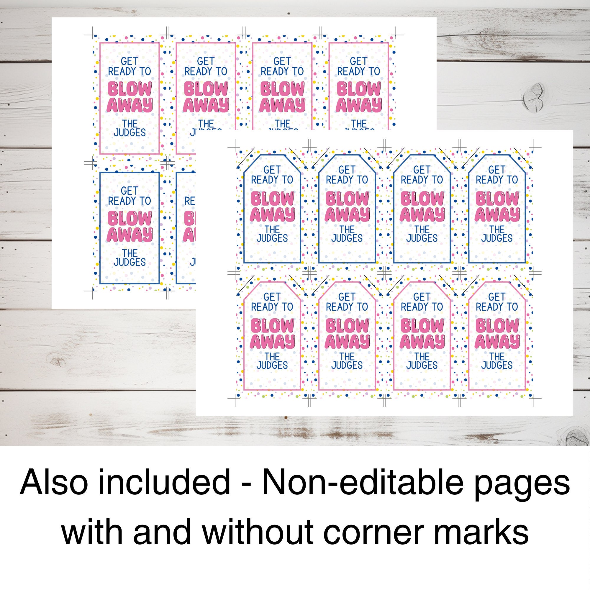 Editable Cheer Blow Away the Judges Gift Tags, Printable Sports, Good ...