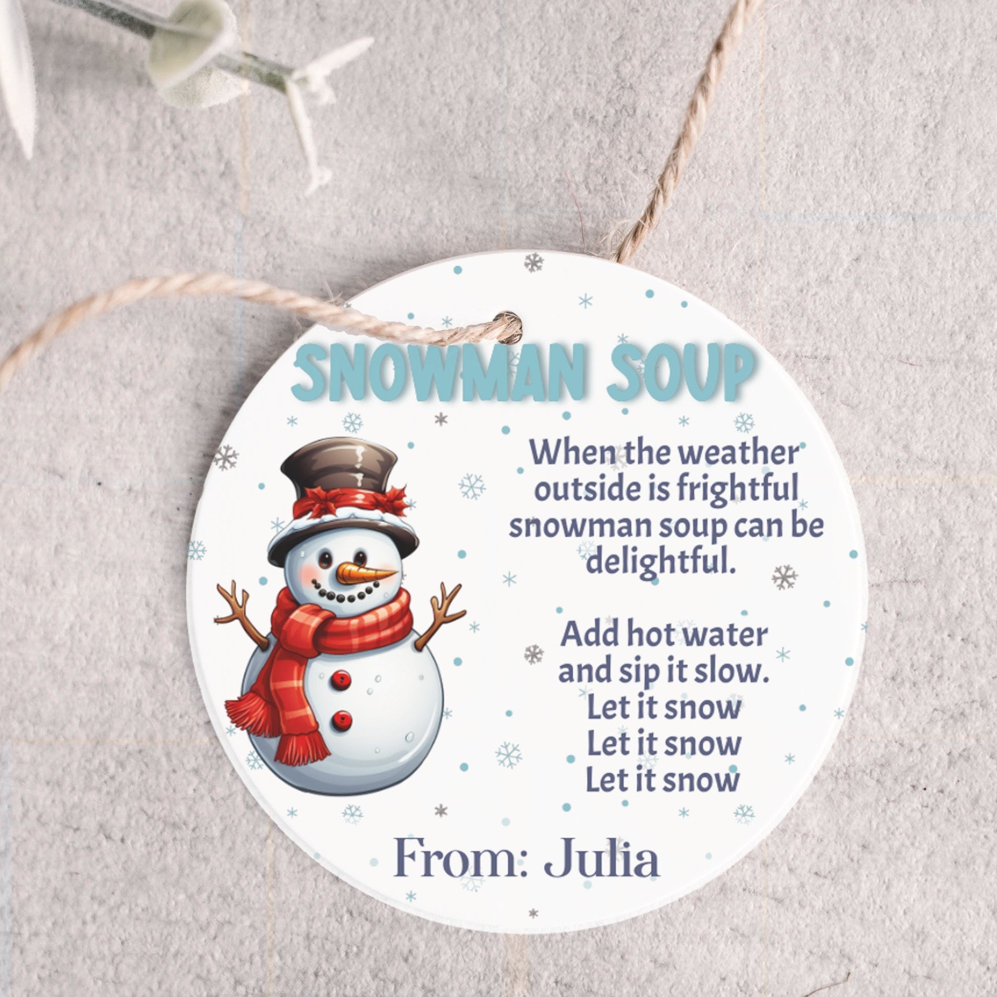 EDITABLE Snowman Soup Labels, Printable Party Favor Tags, Hot Chocolate ...