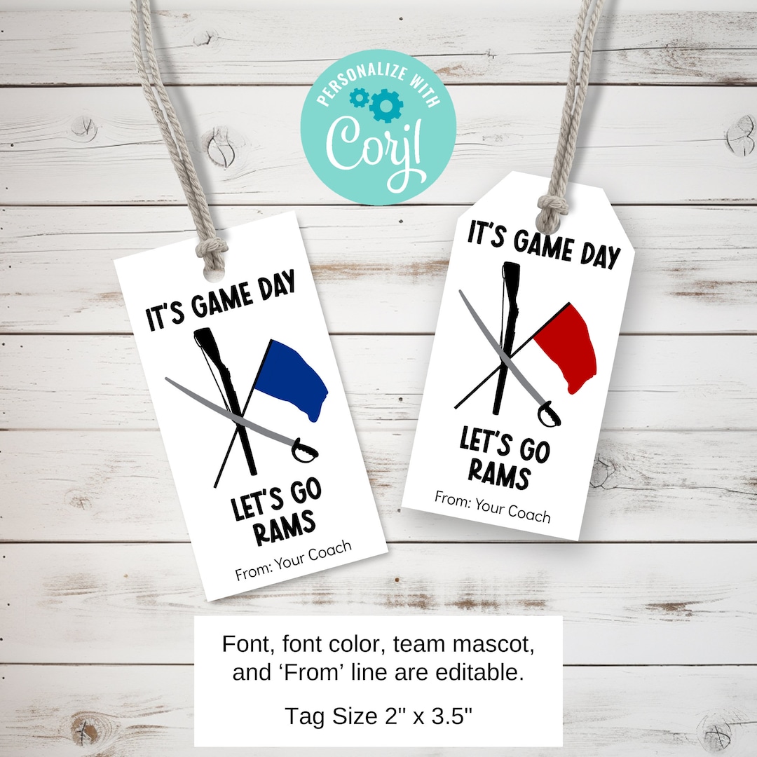 It's Game Day Color Guard Tag Editable Template, Personalized Sports ...