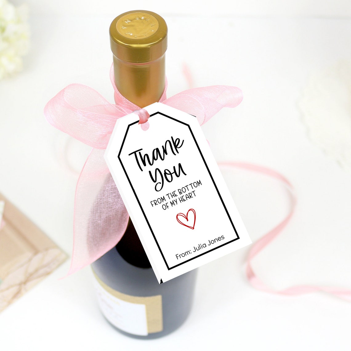 Thank You From the Bottom of My Heart Editable Gift Tag, Printable ...