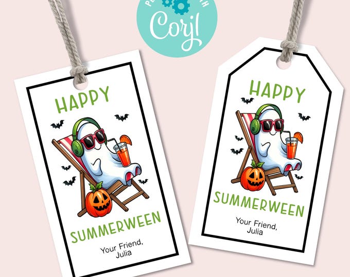 Summerween Gift Tags: Printable Party Favors (instant Download) - Etsy ...