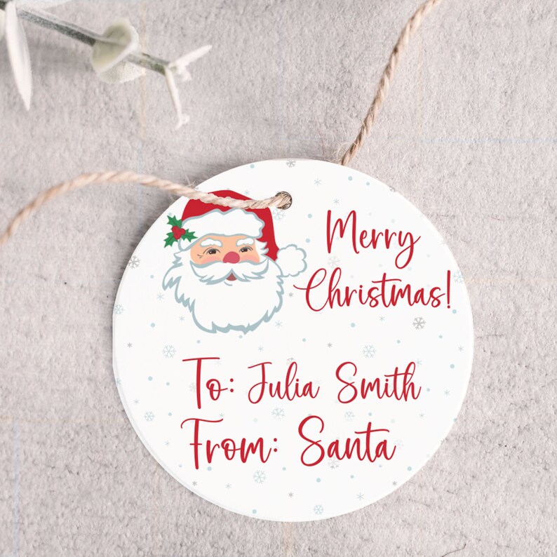 EDITABLE Santa Gift Tags, Printable Christmas Tags, Personalized From ...